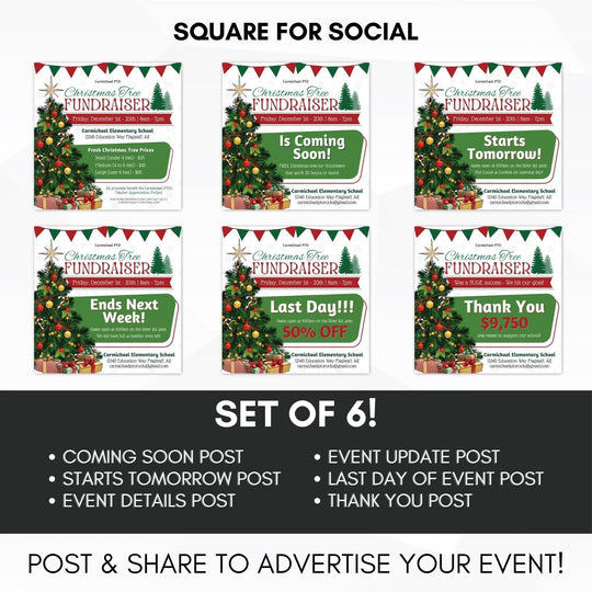 Christmas Tree Fundraiser Flyer Bundle | Simple Desert Designs