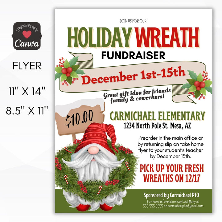 Christmas Wreath Fundraiser Flyer Set – Simple Desert Designs