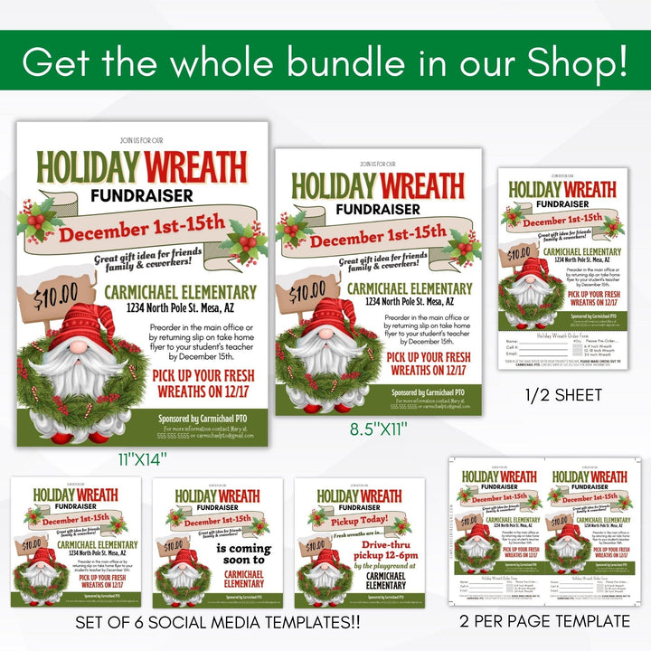 Christmas Wreath Fundraiser Flyer Set – Simple Desert Designs