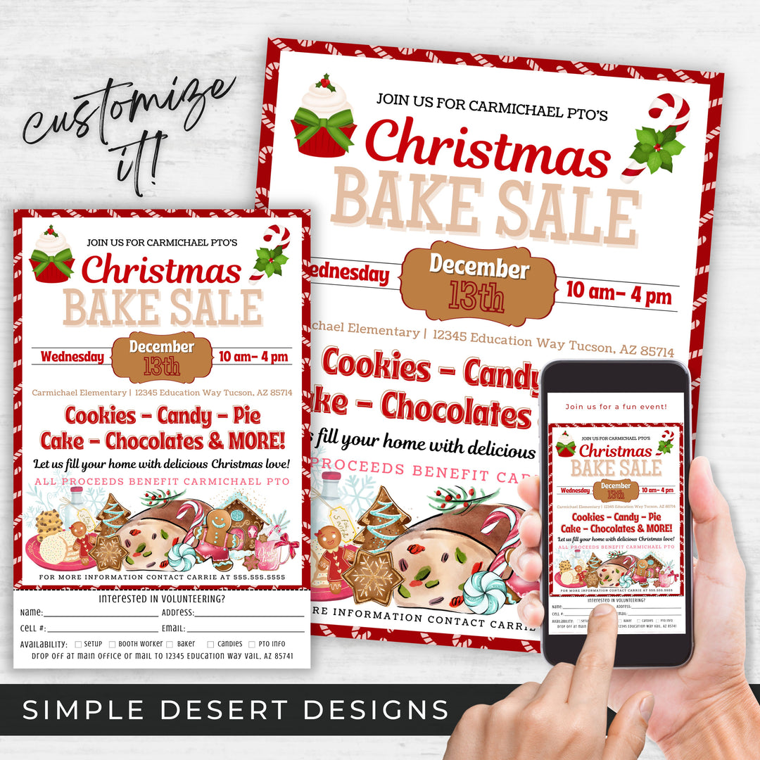 Christmas Bake Sale Flyers Set – Simple Desert Designs