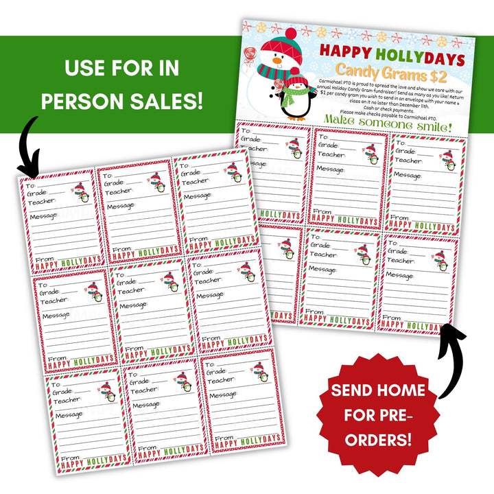 Holiday Candy Gram Fundraiser Set | Simple Desert Designs