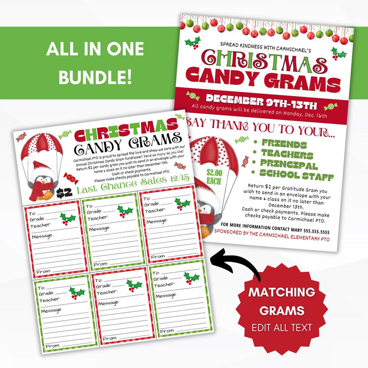 Christmas Candy Grams Fundraiser Flyers – Simple Desert Designs