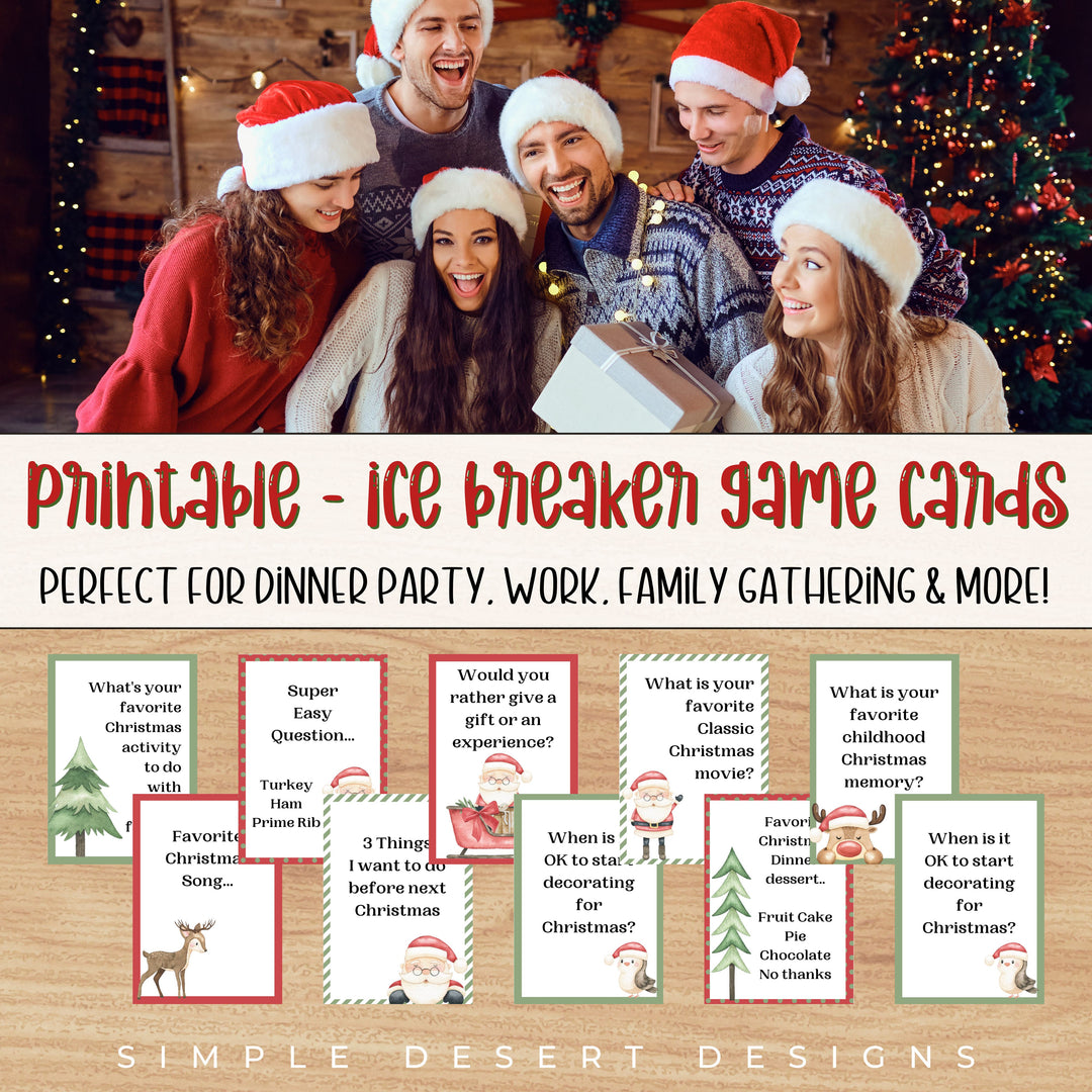 Christmas Conversation Ice Breaker Cards – Simple Desert Designs