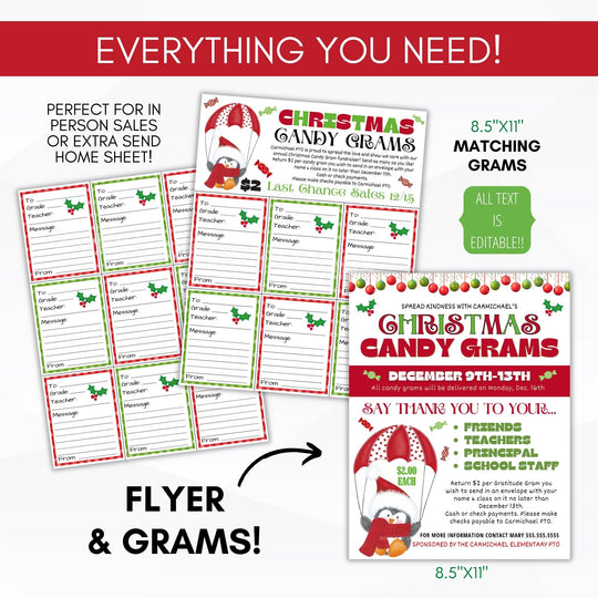 Christmas Candy Grams Fundraiser Flyers – Simple Desert Designs