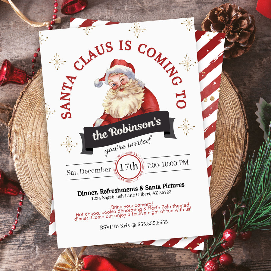 Santa Christmas Party Invitation – Simple Desert Designs