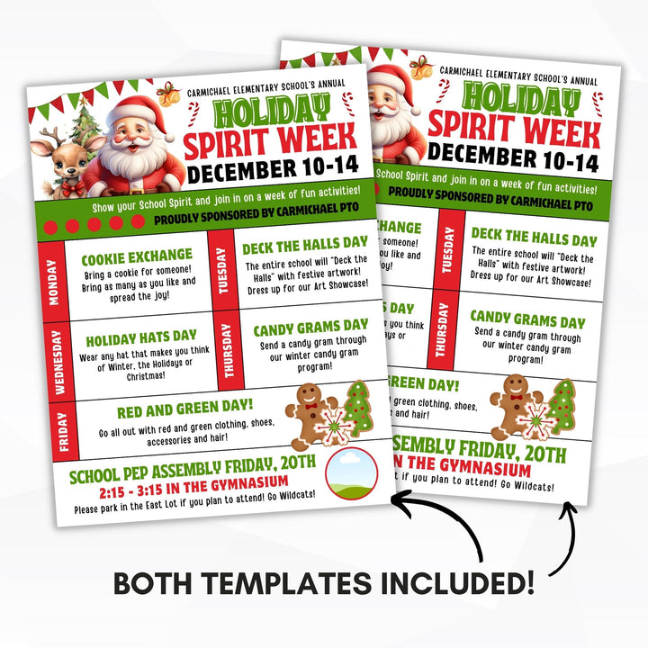 Cute Christmas Spirit Week Flyer Template – Simple Desert Designs