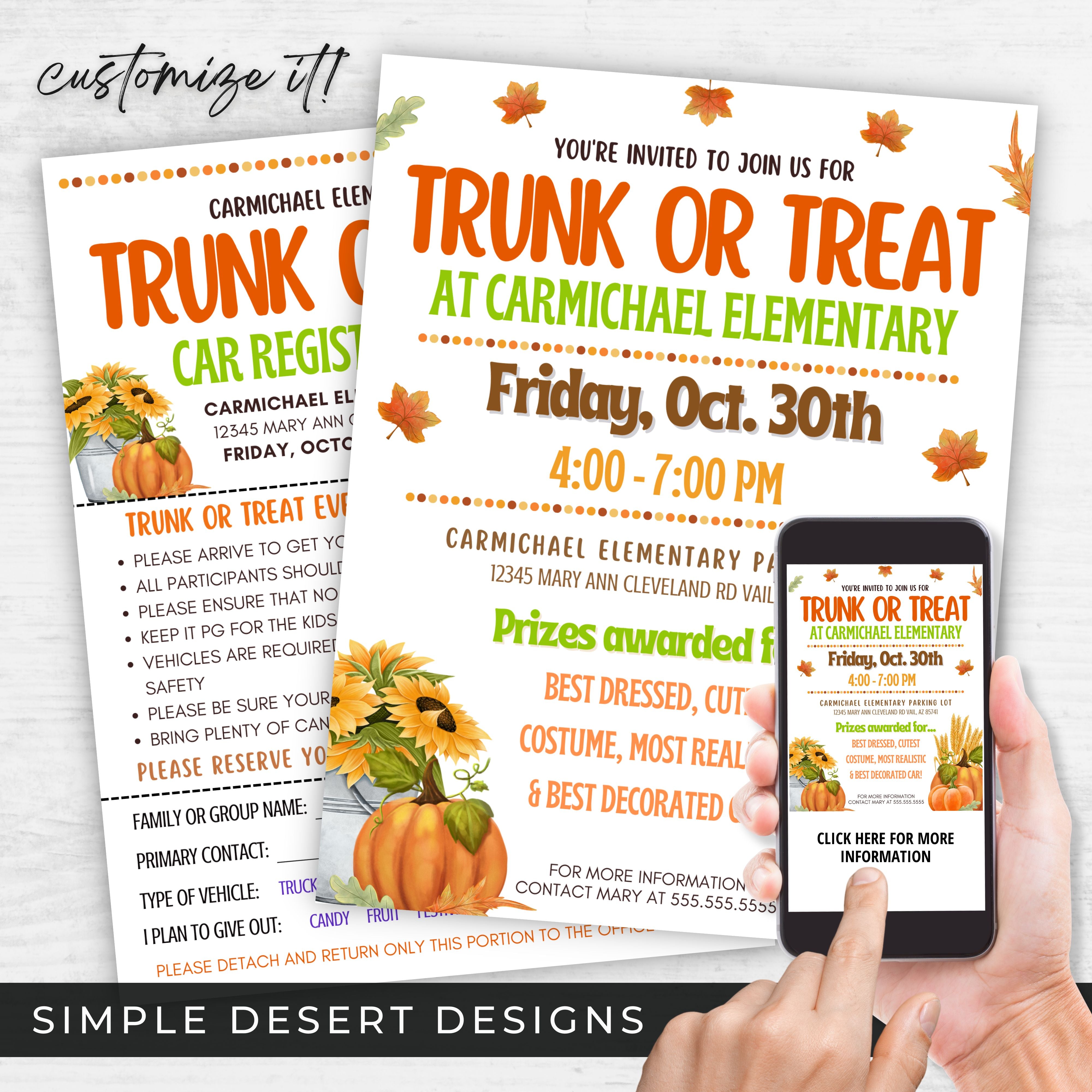Church Trunk or Treat Flyer Set – Simple Desert Designs