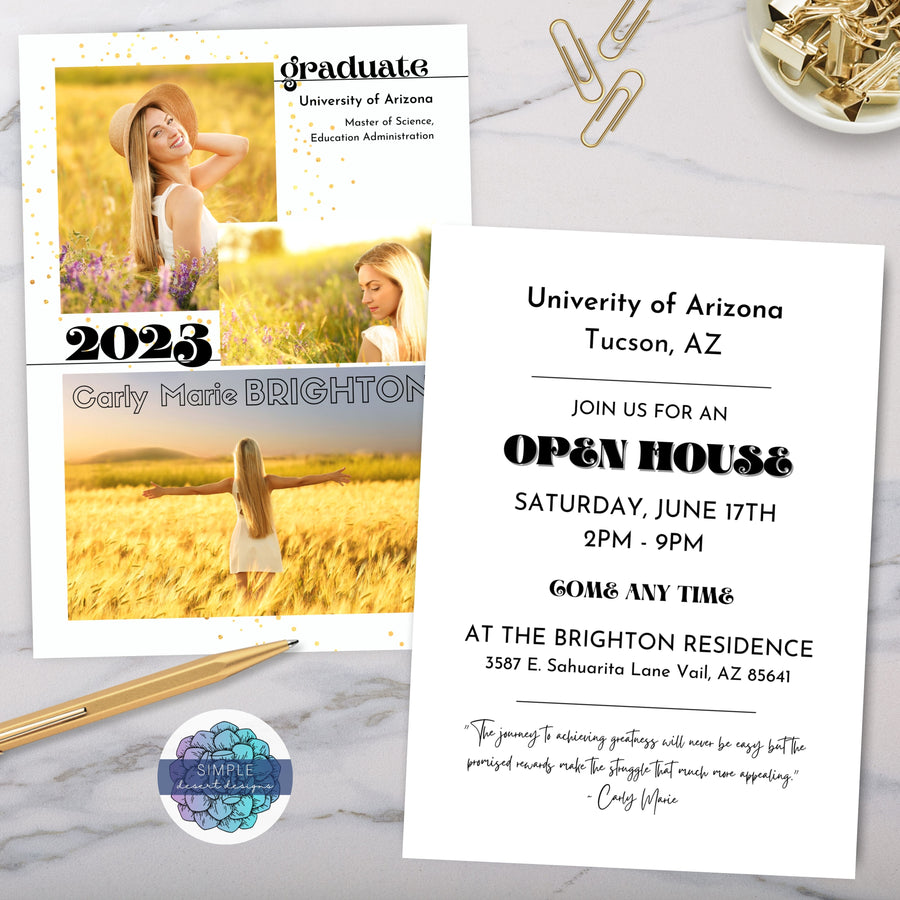 College Graduation Announcement – Simple Desert Designs