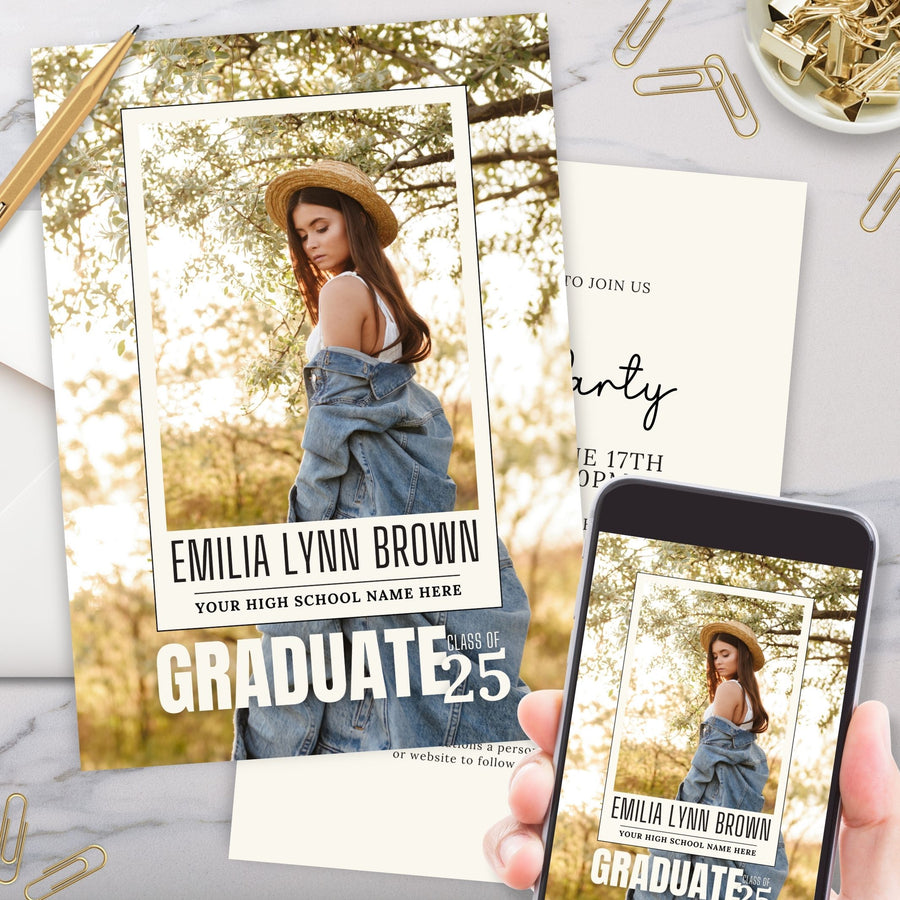 Trendy Commencement Ceremony Invitation Template | Simple Desert Designs