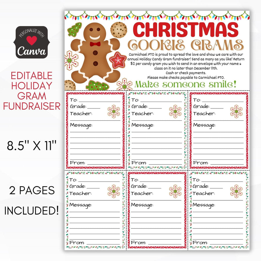Cookie Grams Fundraiser Sheet Set – Simple Desert Designs
