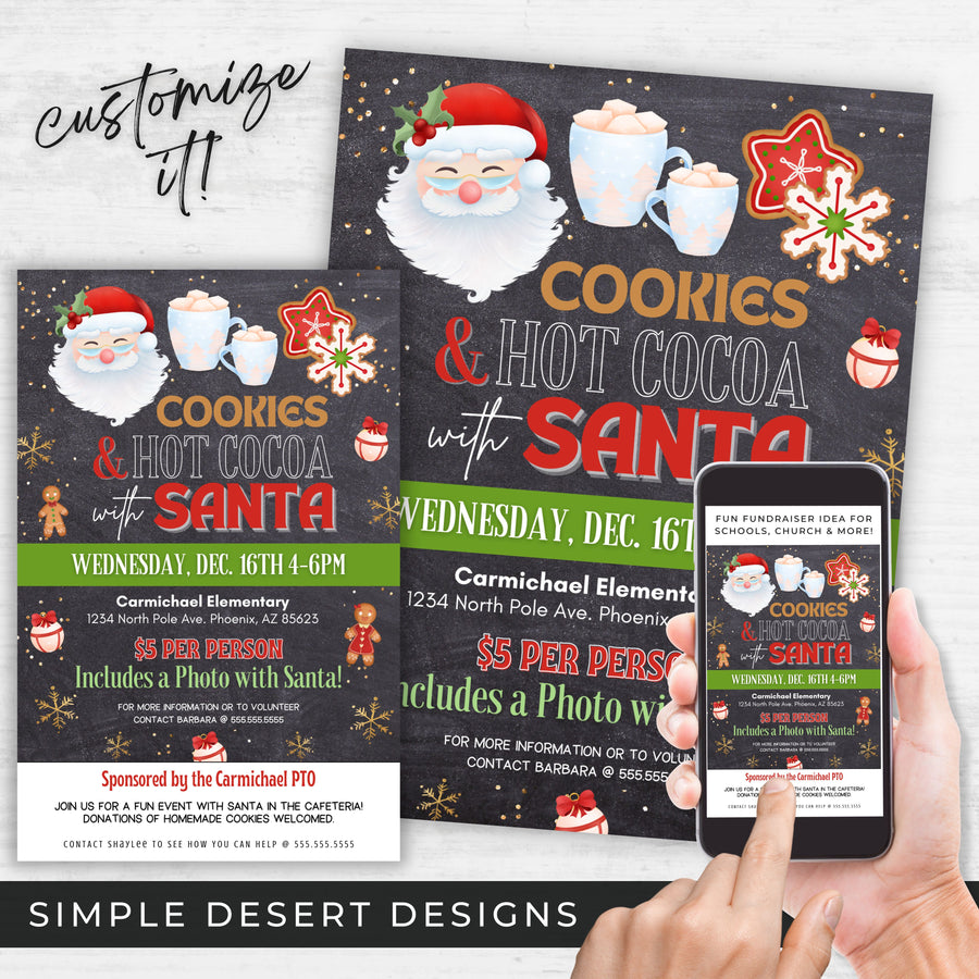 Cookies and Cocoa with Santa Flyers Set – Simple Desert Designs