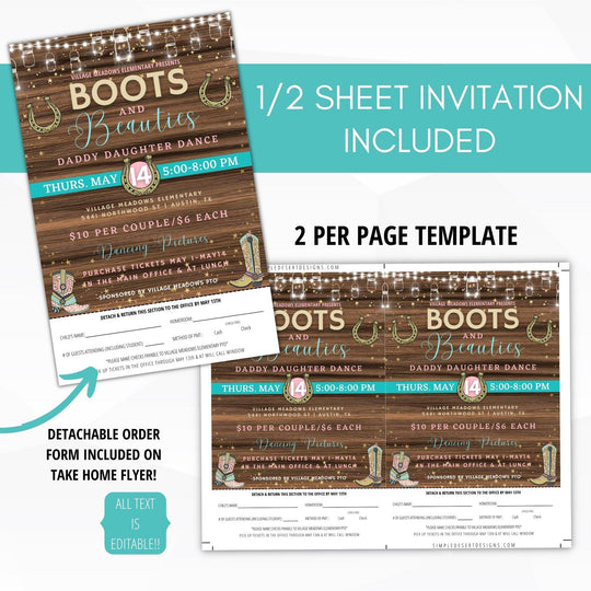 Country Western Barn Dance Flyers Ticket Bundle | Simple Desert Designs
