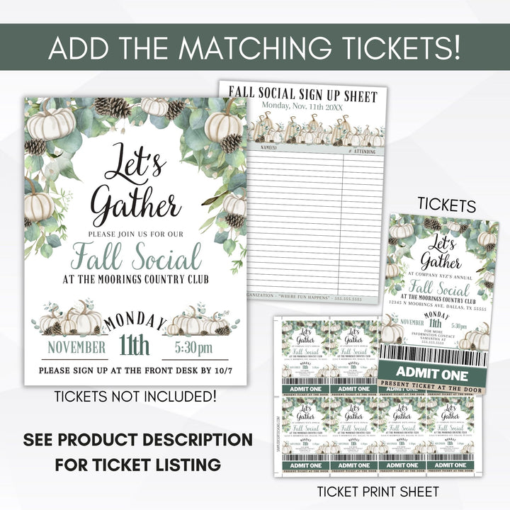 Rustic White Pumpkin Fall Festival Flyers | Simple Desert Designs