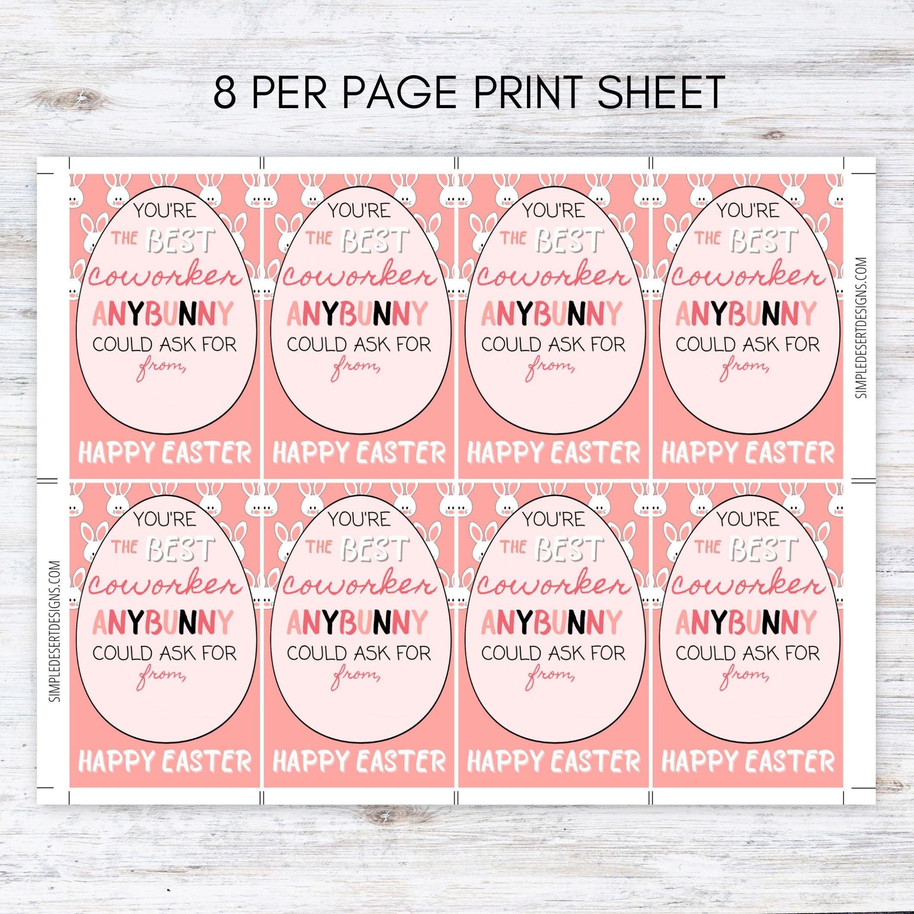 Coworker Easter Employee Appreciation Tag – Simple Desert Designs