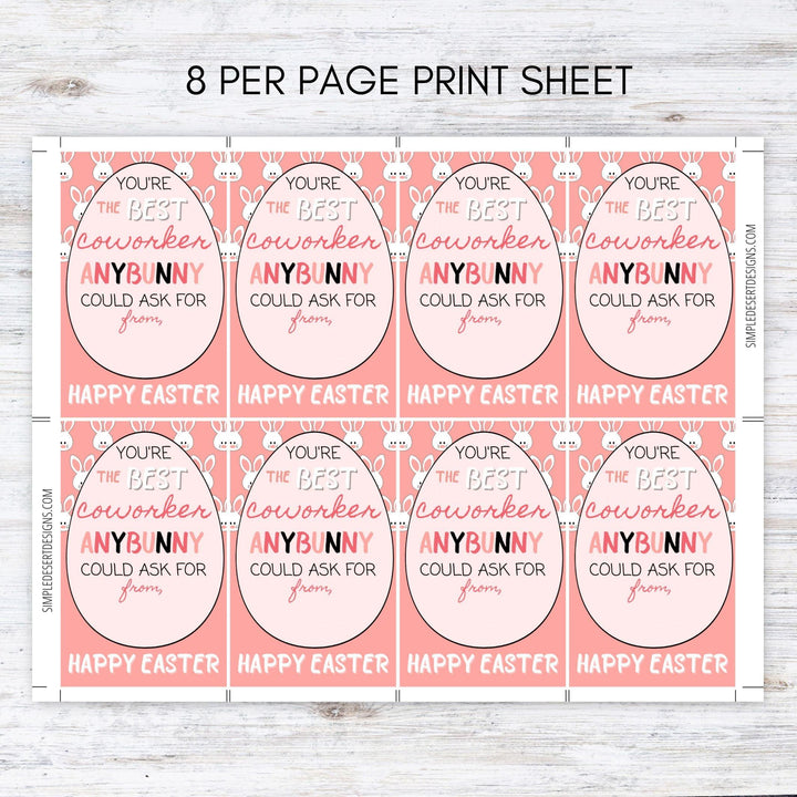 Coworker Easter Employee Appreciation Tag – Simple Desert Designs