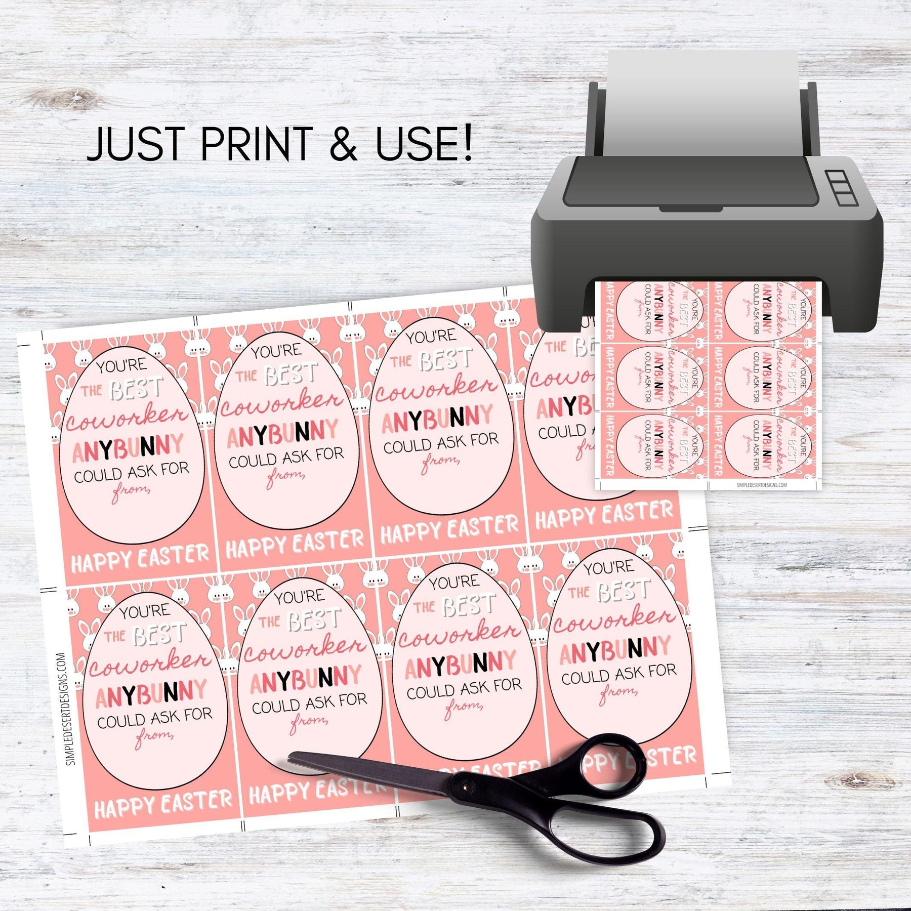 Coworker Easter Employee Appreciation Tag – Simple Desert Designs