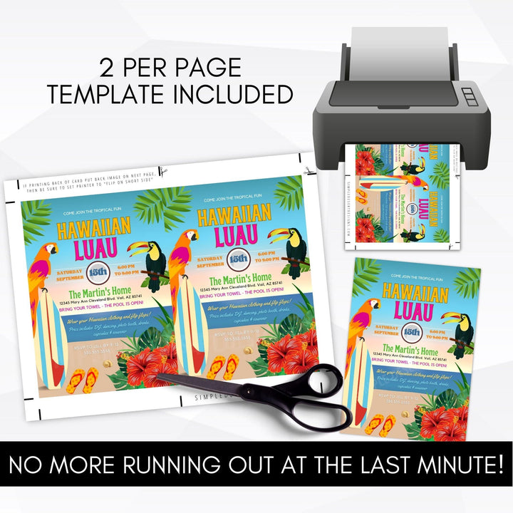 Customizable Luau Party Invite Template – Simple Desert Designs