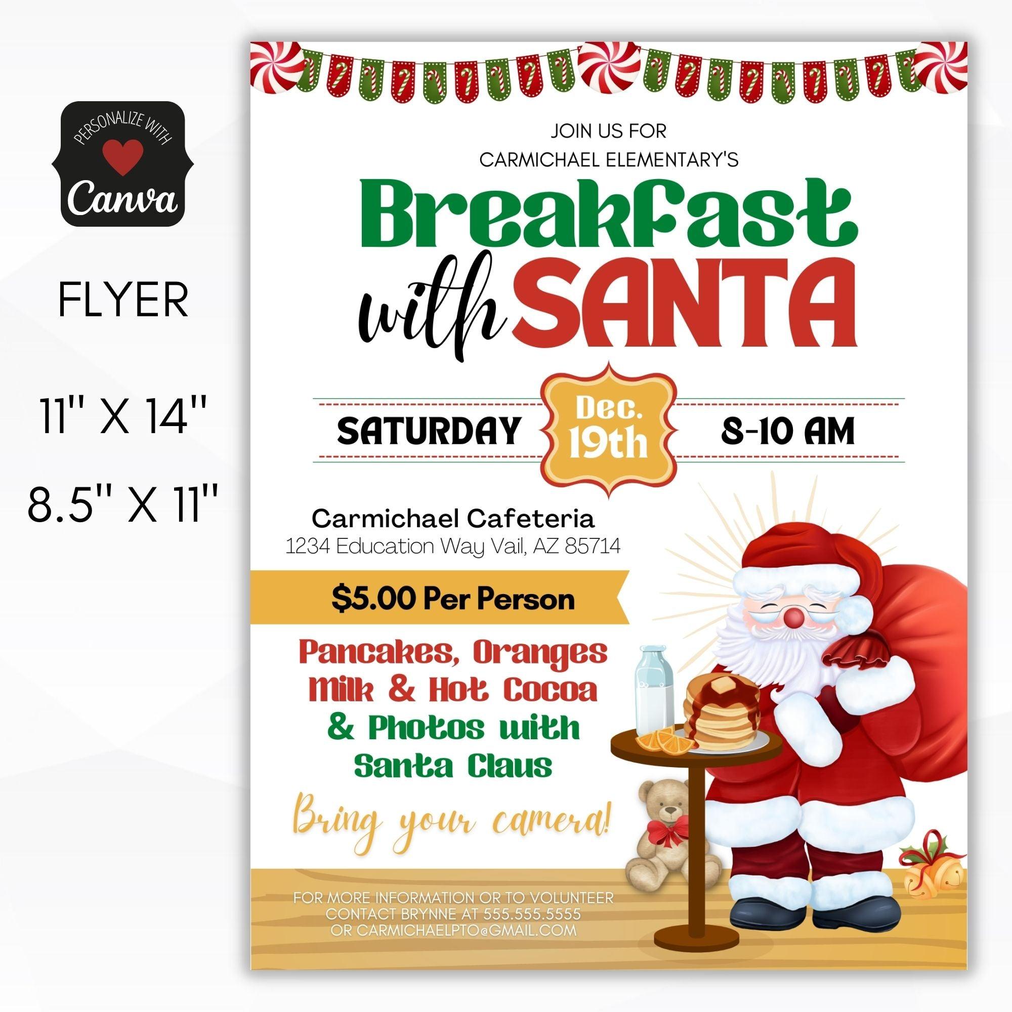 Cute Breakfast with Santa Flyer Set – Simple Desert Designs