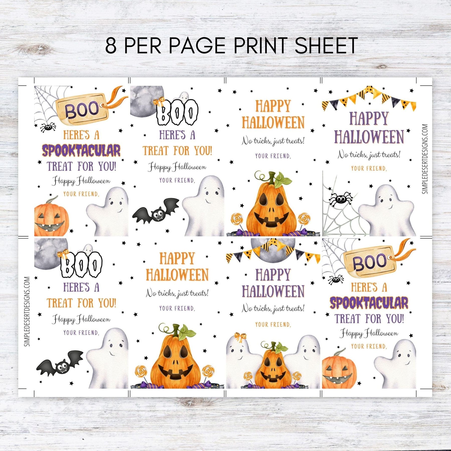 Cute Editable Halloween Treat Tags – Simple Desert Designs