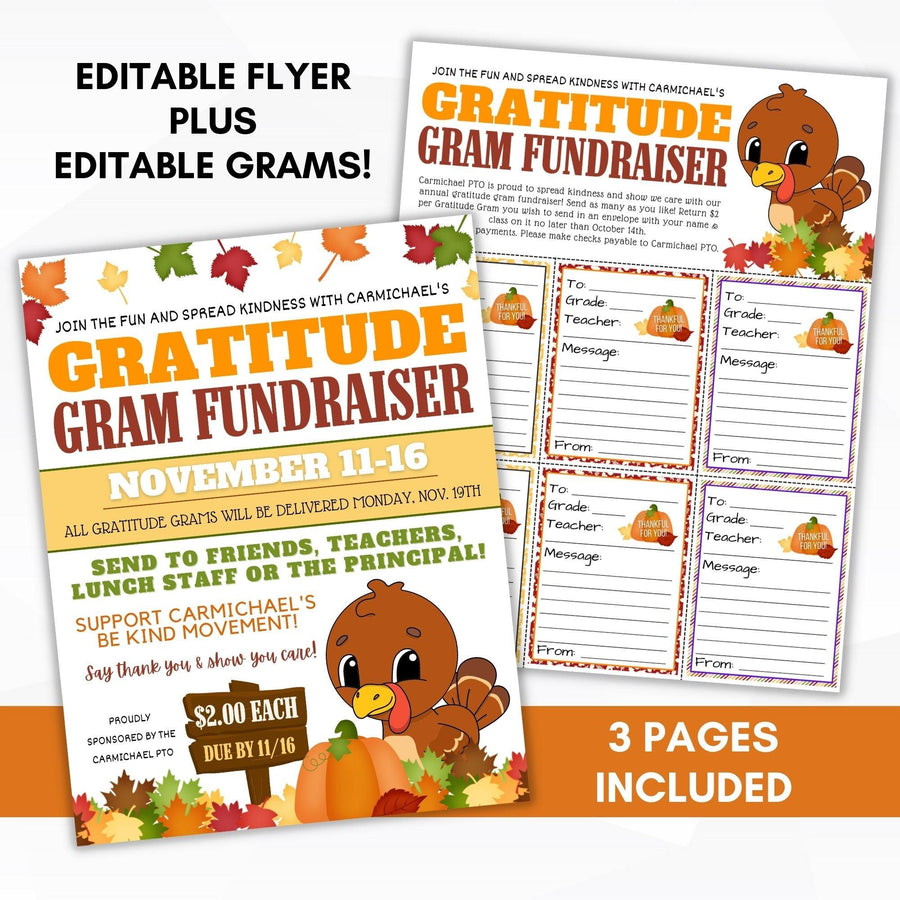Cute Gratitude Grams Thanksgiving Set – Simple Desert Designs