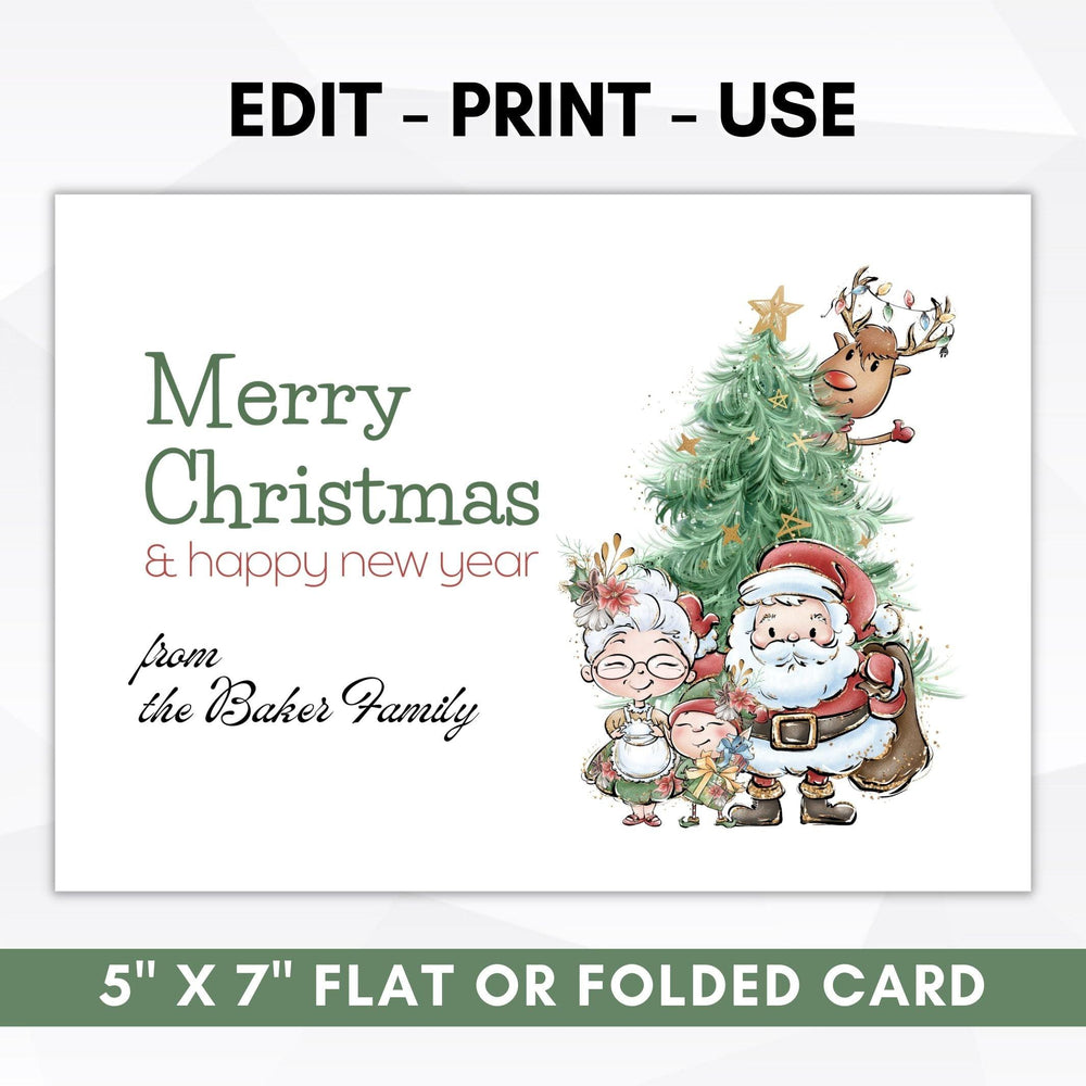 Cute Santa Merry Christmas Card – Simple Desert Designs