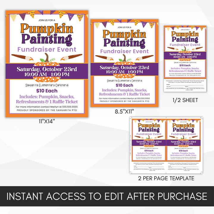 Fall Pumpkin Painting Flyers Set – Simple Desert Designs