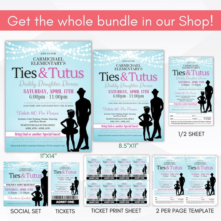 Daddy Daughter Dance Flyer Blue – Simple Desert Designs