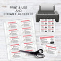 Dalmatian Service Dog Cards Editable | Simple Desert Designs