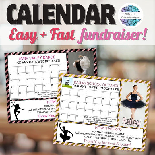 Premium Dance Cash Calendar Fundraiser – Simple Desert Designs