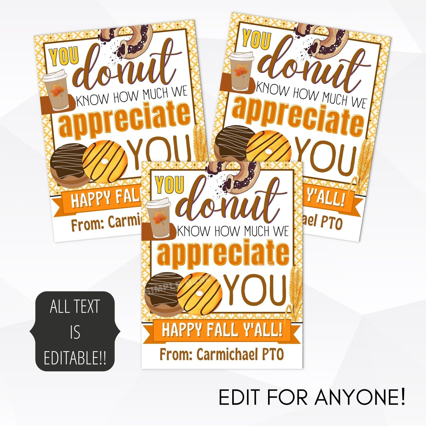 Donut Appreciation Tags Fall – Simple Desert Designs