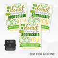 Donut Appreciation Tags St Patricks | Simple Desert Designs
