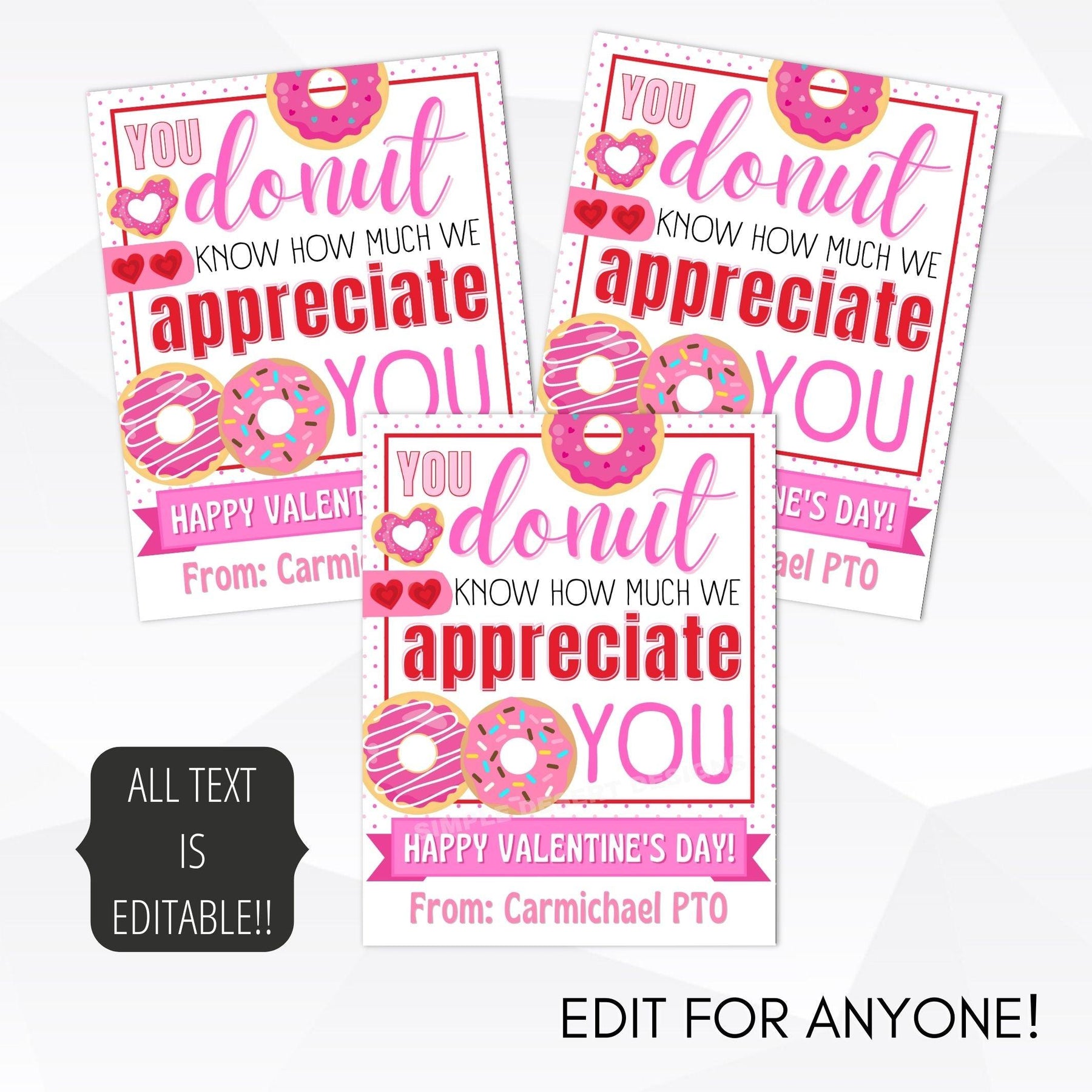 Donut Appreciation Tags Valentines Day – Simple Desert Designs