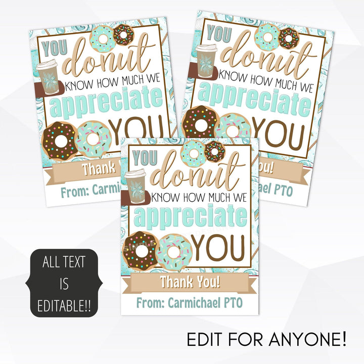 Donut Appreciation Tags Winter | Simple Desert Designs