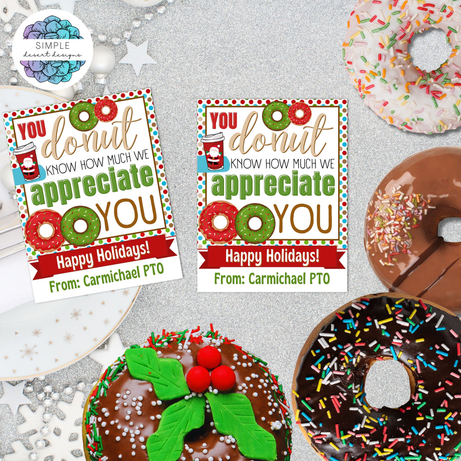 Donut Appreciation Christmas Gift Tag – Simple Desert Designs