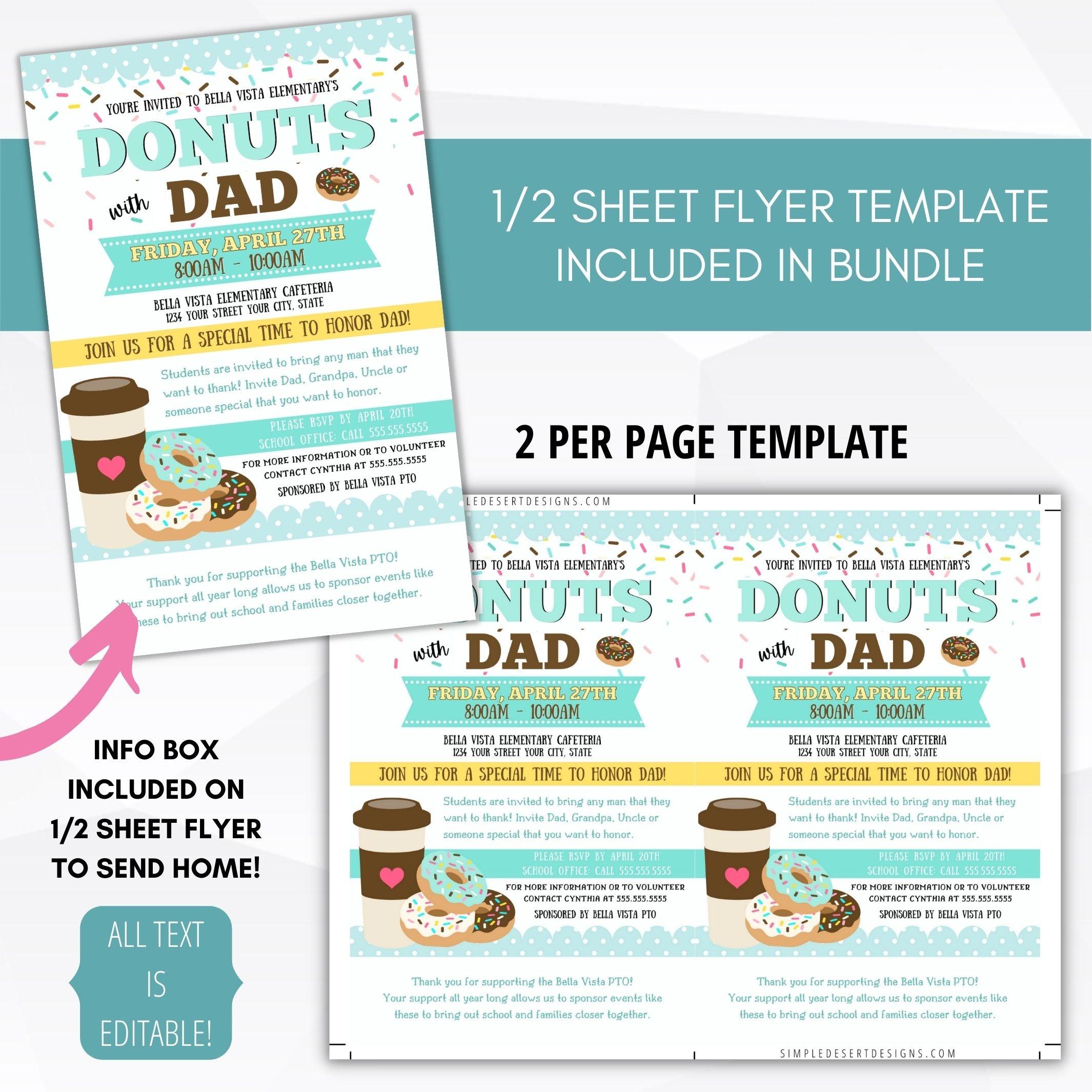 Donuts For Dad Invitation Template