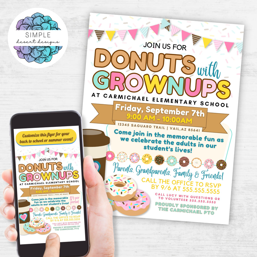 Donuts With Grownups PTA Fundraiser – Simple Desert Designs
