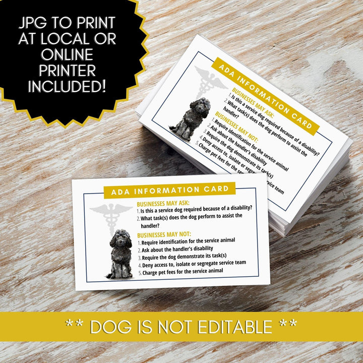 Doodle Service Dog Cards Customizable | Simple Desert Designs