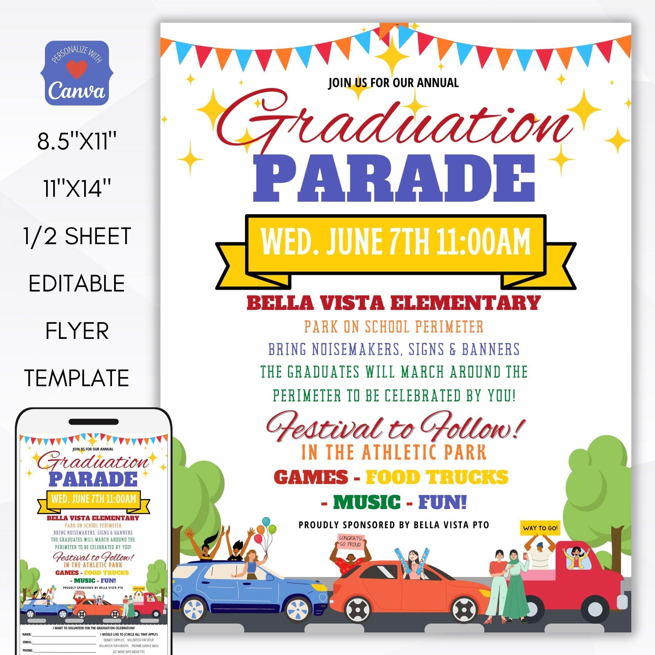 Graduation Parade Invitation Flyer Set – Simple Desert Designs