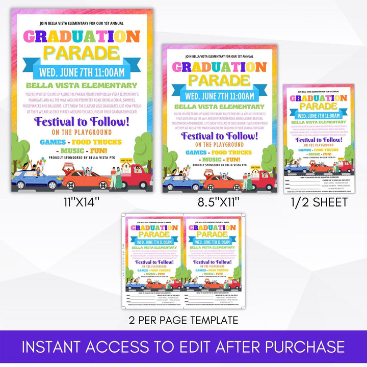 Drive Through Graduation Parade Flyers Set | Simple Desert Designs
