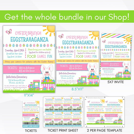 Easter Brunch Invitation Flyer Sign Set | Simple Desert Designs