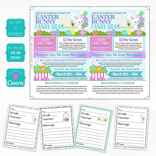 Easter Bunny Be Kind Candy Gram Bundle – Simple Desert Designs