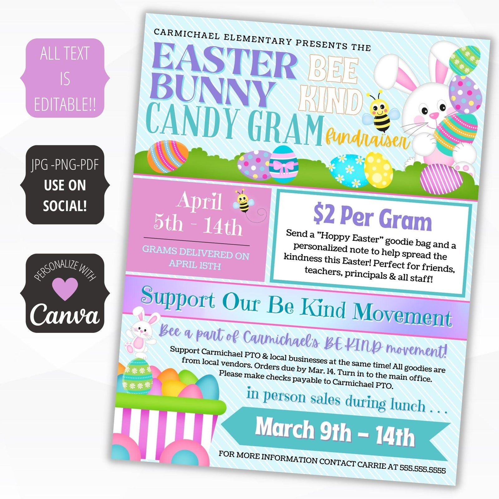 Easter Candy Gram Flyer Template - Simple Desert Designs