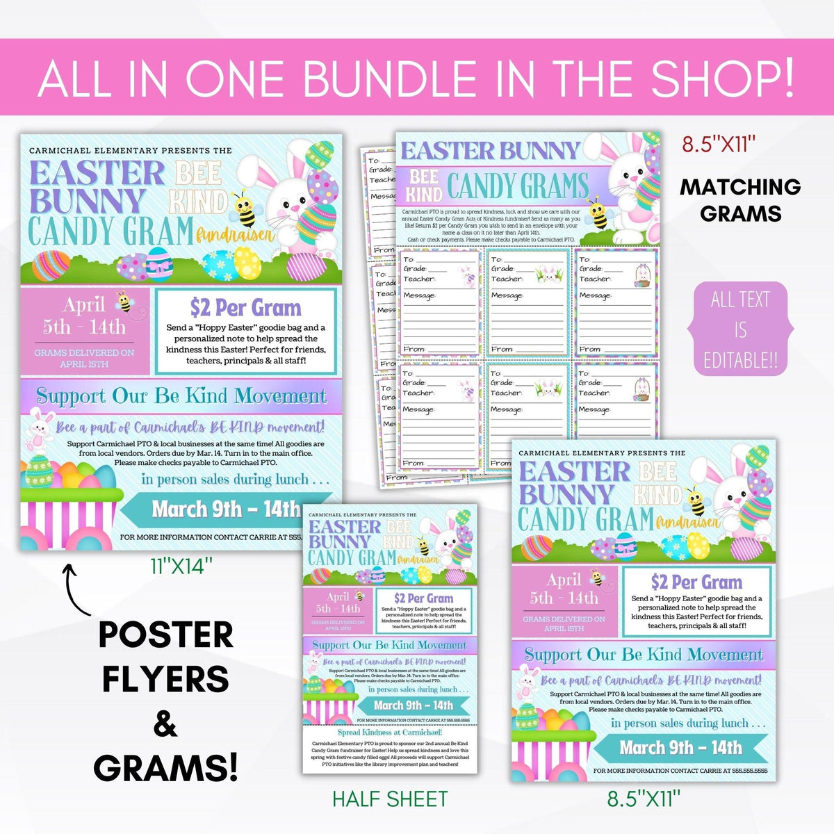 Easter Candy Gram Flyer Template - Simple Desert Designs