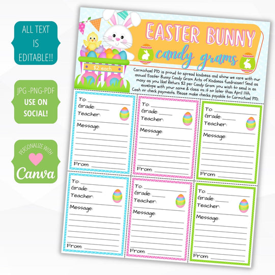 Easter Bunny Candy Grams – Simple Desert Designs