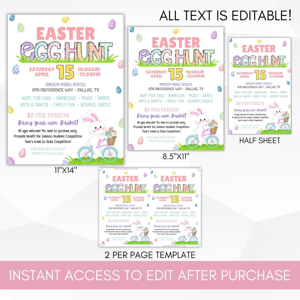 Easter Egg Hunt Flyer Template - Simple Desert Designs