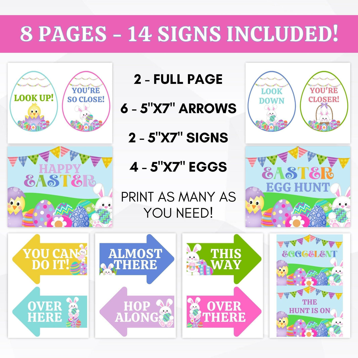 Easter Egg Hunt Printable Sign Set - Simple Desert Designs