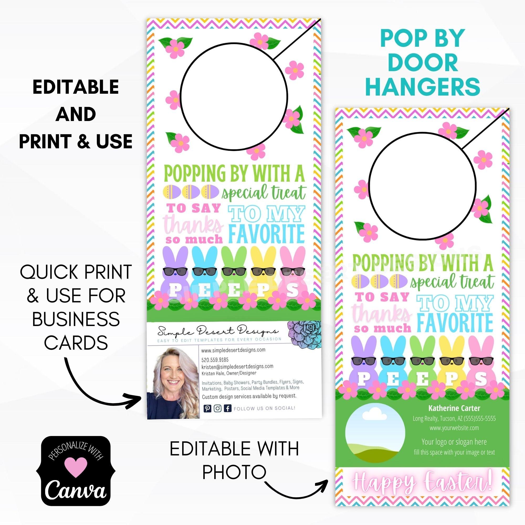 Easter Peeps Pop By Door Hangers – Simple Desert Designs