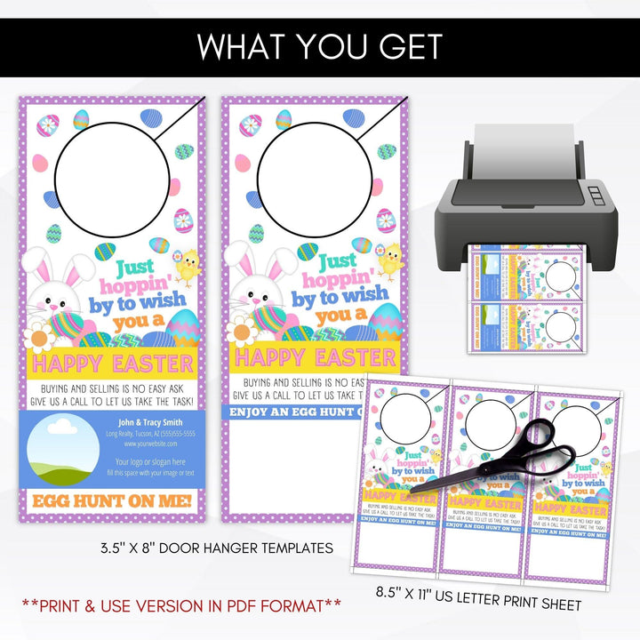 Easter Pop By Real Estate Door Hangers Set | Simple Desert Designs