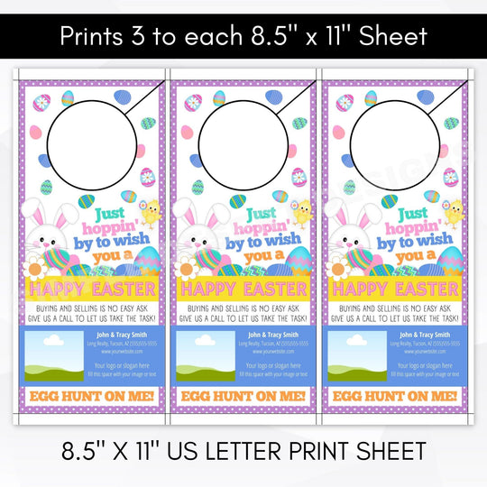 Easter Pop By Real Estate Door Hangers Set | Simple Desert Designs