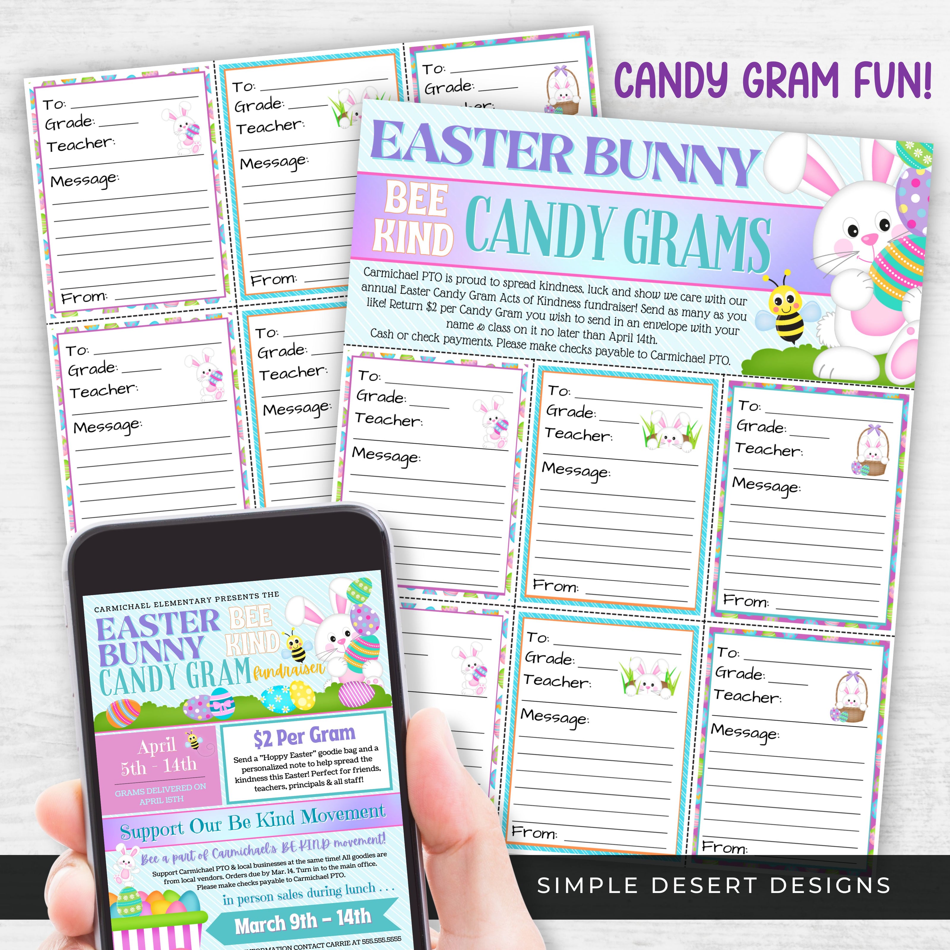 Easter Candy Gram Fundraiser Bundle - Simple Desert Designs